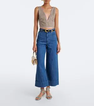 Valentino Garavani Gingham Cotton Crop Top