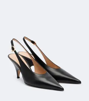 GIANVITO ROSSI Sofia Leather Slingback Pumps - Black