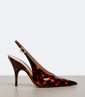 GIANVITO ROSSI Sofia Leather Slingback Pumps - Orange