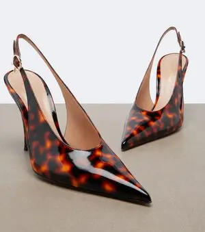 GIANVITO ROSSI Sofia Leather Slingback Pumps - Orange
