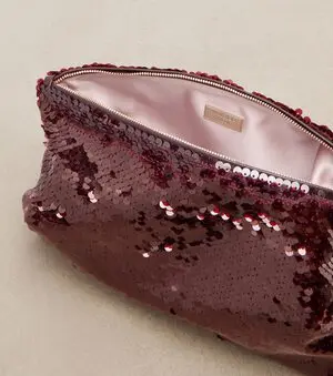 JIMMY CHOO Callie Medium Sequin Clutch - Burgundy