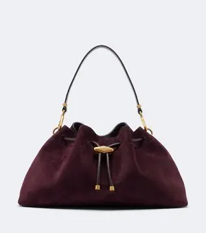 JIMMY CHOO Bon Bon Medium Suede Bucket Bag