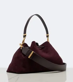 JIMMY CHOO Bon Bon Medium Suede Bucket Bag