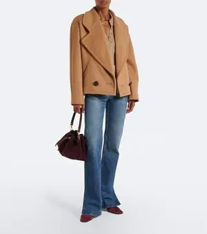 JIMMY CHOO Suede Bucket Bag - Burgundy