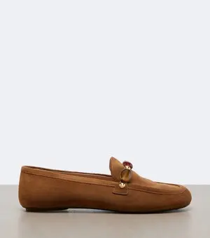 GIANVITO ROSSI Embellished Suede Loafers
