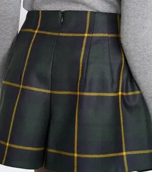 PATOU Checked Virgin Wool Shorts
