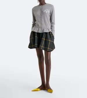 PATOU Checked Virgin Wool Shorts