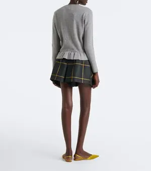 PATOU Checked Virgin Wool Shorts