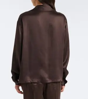 TOM FORD Silk Satin Blouse - Brown