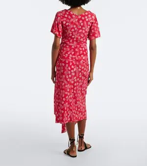 Isabel Marant Étoile Faniry Floral Silk-blend Midi Skirt - Red