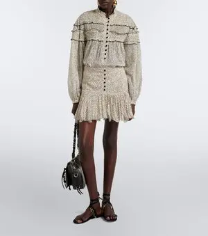 MARANT ETOILE Doane Polka-dot Cotton Voile Blouse - White