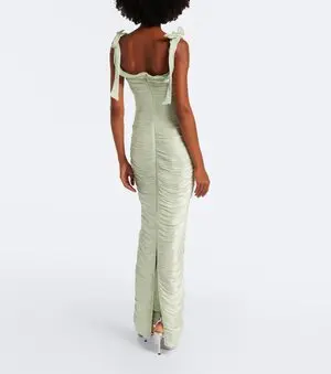 MARMAR HALIM Pleated Gown With Ties