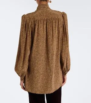 Valentino Garavani Leopard Print Silk Blouse