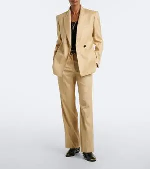 Isabel Marant Étoile Ranya Pinstripe Wool-blend Blazer - Beige