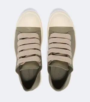 Rick Owens Jumbolace Leather Low-top Sneakers - Green