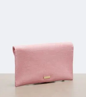AQUAZZURA Botanica Applique Raffia Clutch