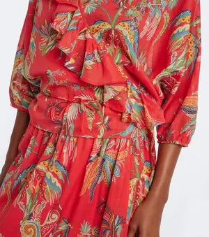 Etro Floral Cotton Wrap Top