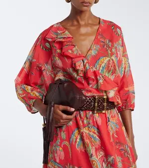 Etro Floral Cotton Wrap Top