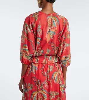 Etro Floral Cotton Wrap Top