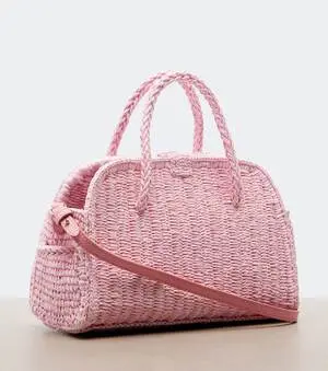Jacquemus Small Raffia-effect Bowling Bag - Pink