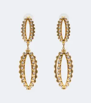 Isabel Marant Étoile Embellished Drop Earrings In Brass And Glass - Gold