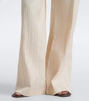 Simkhai Grace Striped Wide-leg Pants - White