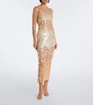 Retrofete Embellished Maxi Dress - Beige