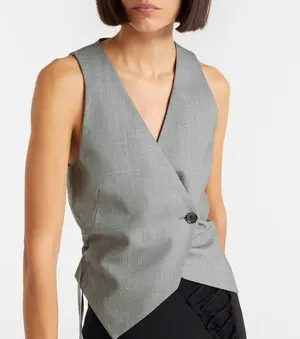 Alexander McQueen Asymmetrical Wool Vest