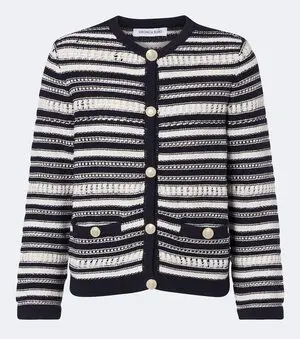 Veronica Beard Bellingham Striped Cotton Cardigan