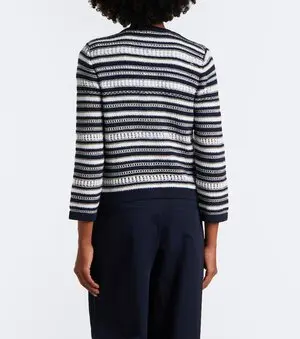Veronica Beard Bellingham Striped Cotton Cardigan