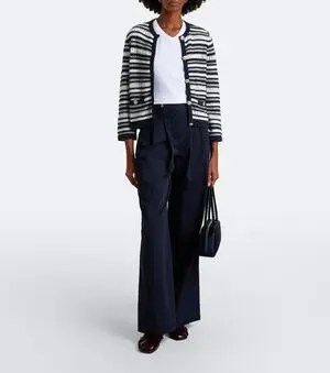 Veronica Beard Bellingham Striped Cotton Cardigan