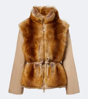 Moncler Blaireau Down Jacket With Shearling Trim