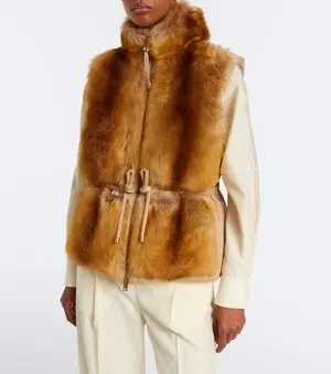 Moncler Blaireau Down Jacket With Shearling Trim