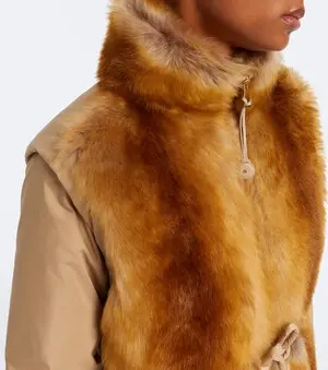 Moncler Blaireau Down Jacket With Shearling Trim