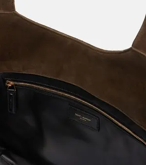 Saint Laurent Icare Medium Quilted Suede Shopper