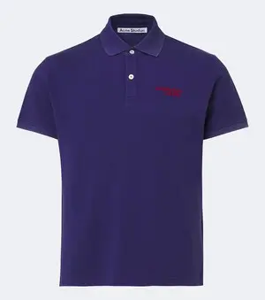 Acne Studios Logo Cotton Pique Polo Shirt