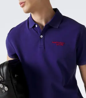 Acne Studios Logo Cotton Pique Polo Shirt