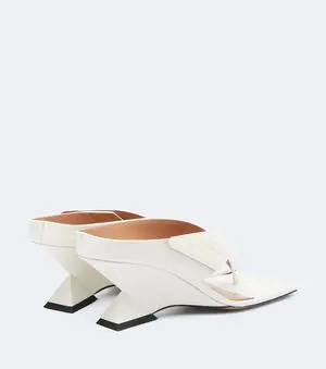 Attico Cheope Patent Leather Wedge Sandals