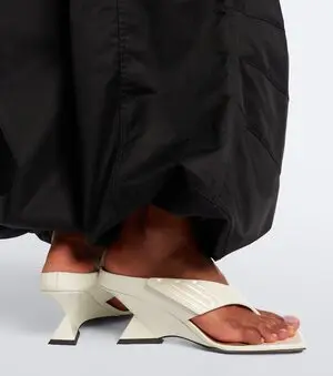 Attico Cheope Patent Leather Wedge Sandals