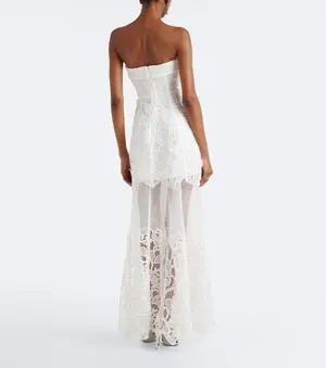 Simkhai Renis Organza Bustier Gown In Ivory - White