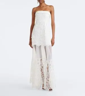 Simkhai Renis Organza Bustier Gown In Ivory - White