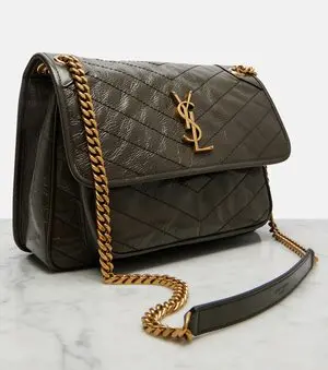 Saint Laurent Niki Medium Leather Shoulder Bag - Green