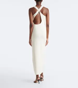 SIR. Saba Embellished Knitted Maxi Dress - White
