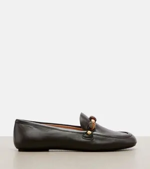 GIANVITO ROSSI Embellished Leather Loafers