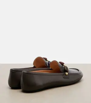GIANVITO ROSSI Embellished Leather Loafers