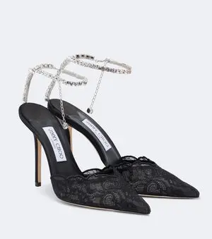 JIMMY CHOO Saeda Embellished Lace Pumps