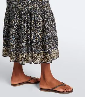 Ulla Johnson Olina Printed Tiered Midi Skirt - Multicoloured