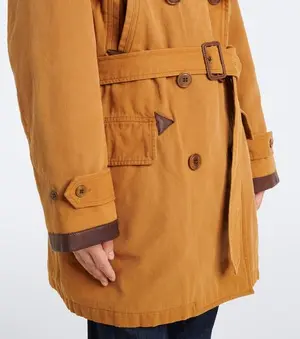 Polo Ralph Lauren Shearling-trimmed Double-breasted Cotton Coat