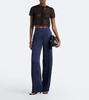 Simkhai Kyra High-rise Satin Wide-leg Pants