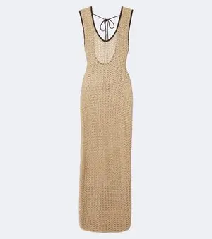 SIR. Ellinor Crochet Cotton Maxi Dress - Beige